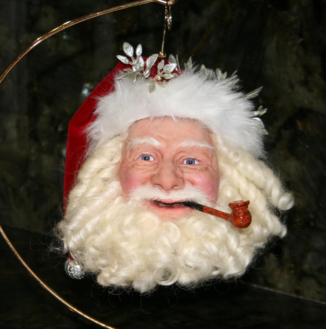 Smoking Santa is a One of a Kind Polymer Clay Sculpt by Sue Menz - Etsy