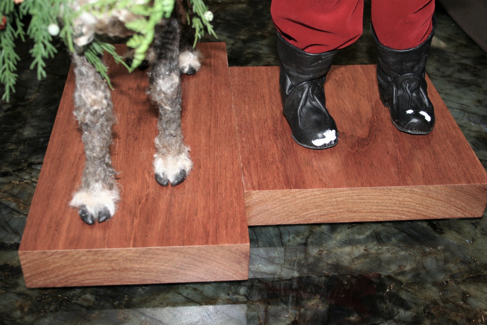 Santa and Deer is Polymer Clay Sculpted OOAK by Sue Menz - Etsy