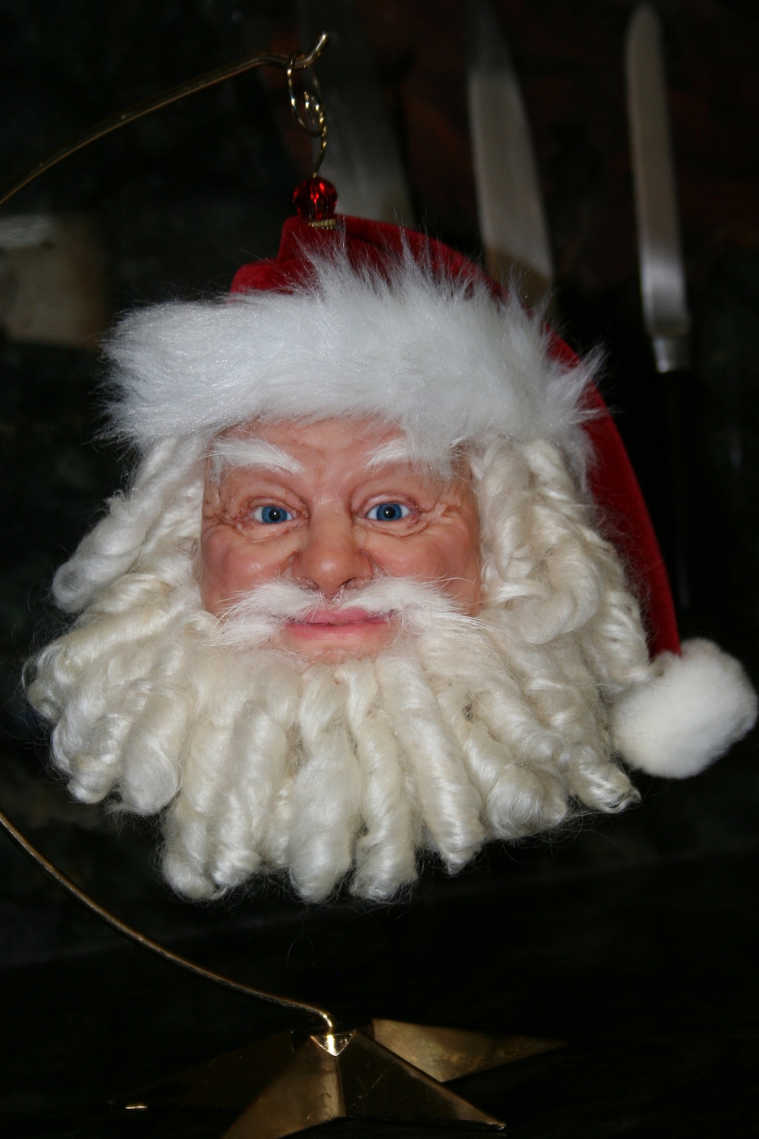 Santa Ornament One of a Kind Polymer Clay Sculpt by Sue Menz - Etsy