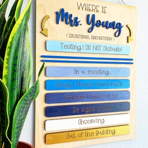Where Are You Door Sign Office Door Sign Educational Diagnostician Door ...