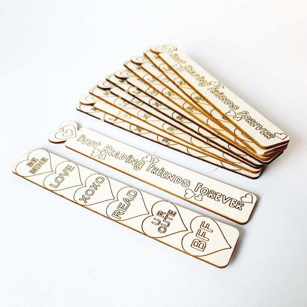 Valentines Day Bookmark Wood Bookmark Valentines Favors Class ...