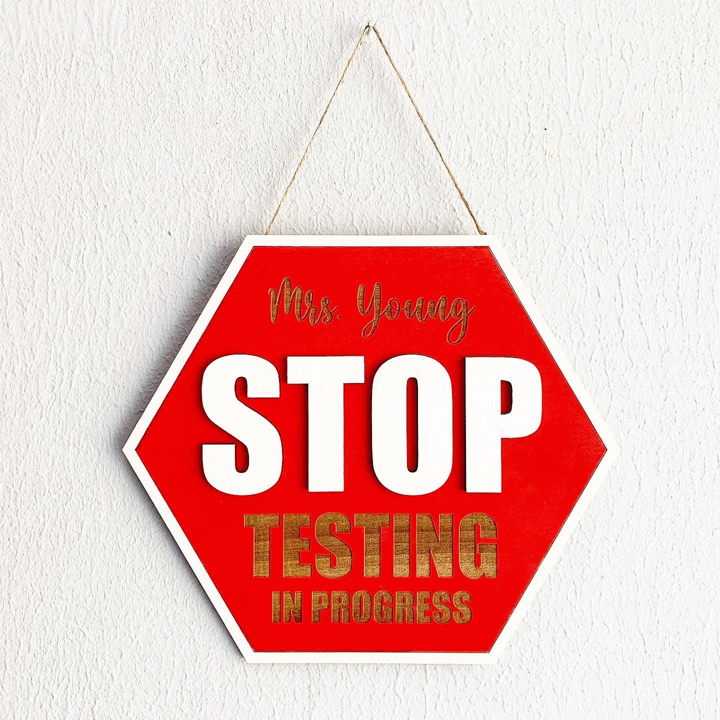 Testing in Progress Door Sign Stop Sign Teacher Door Sign - Etsy