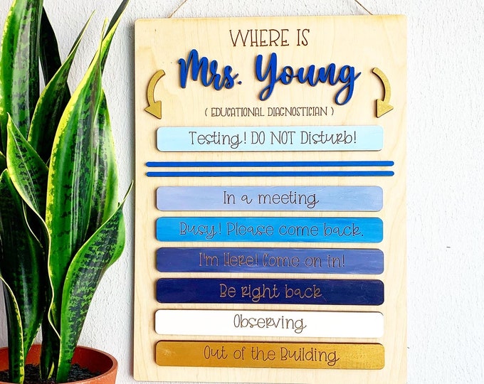 Where Are You Door Sign - Office Door Sign - Educational Diagnostician ...