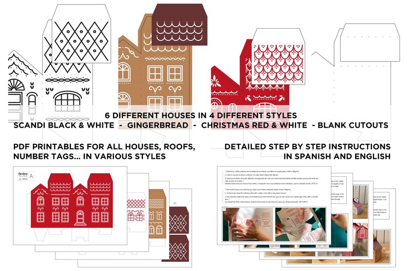 DIY Scandi Paper House Village – Printable Christmas Advent Calendar ...