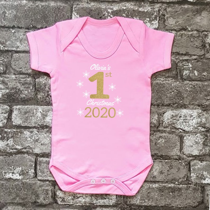 Personalised Xmas Baby Grow Christmas Baby Bodysuit First | Etsy