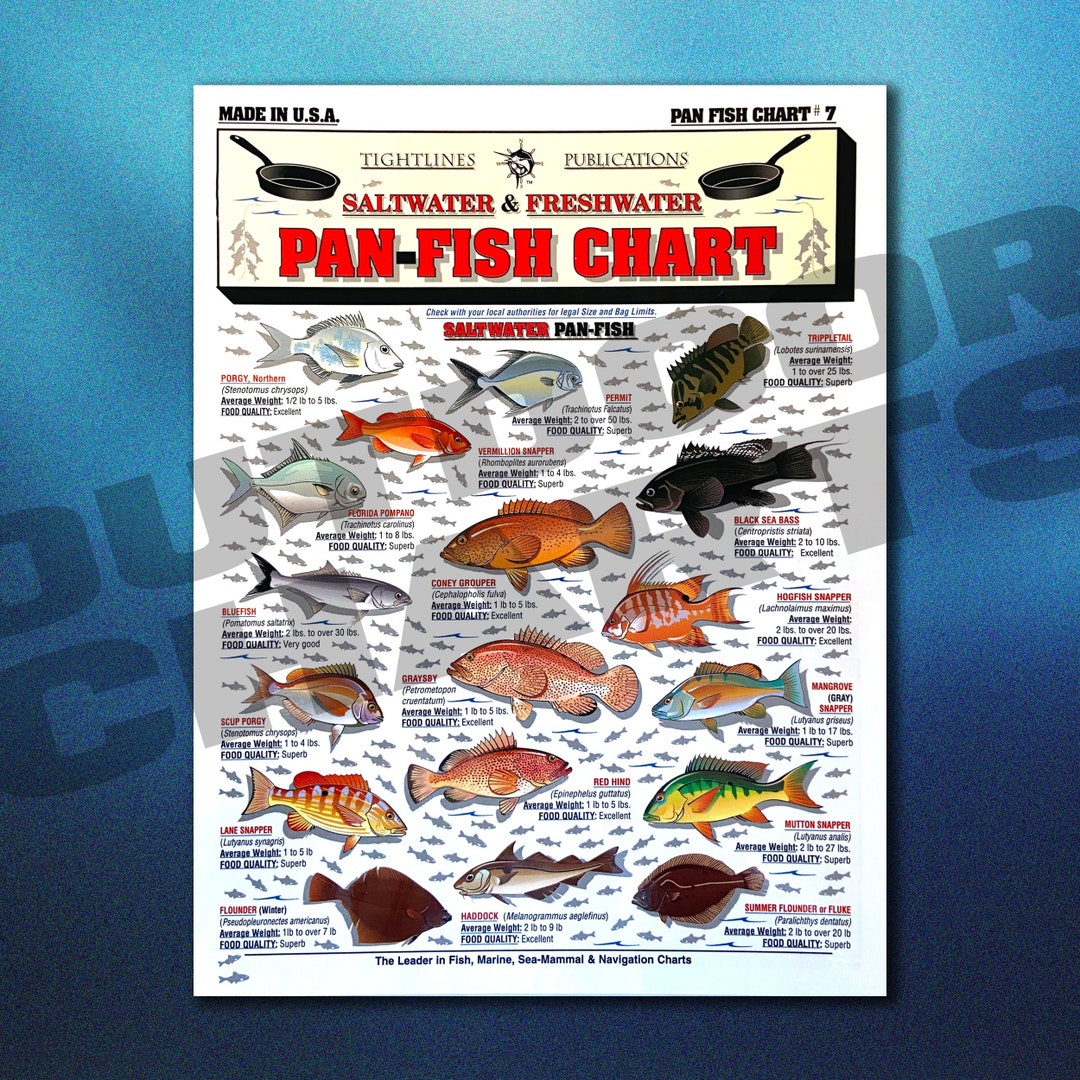 Pan-fish Chart 7 saltwater & Freshwater - Etsy