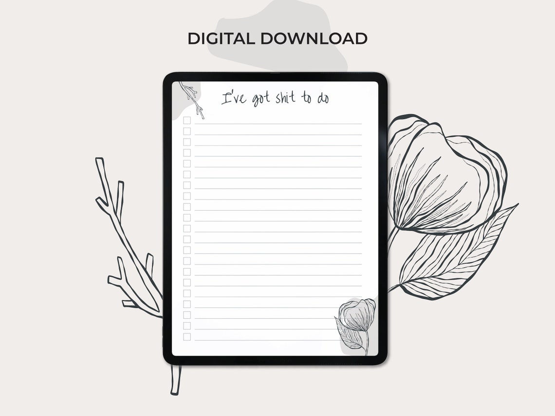 Minimalist to Do List Printable Practical & Simple Tasks List Template ...