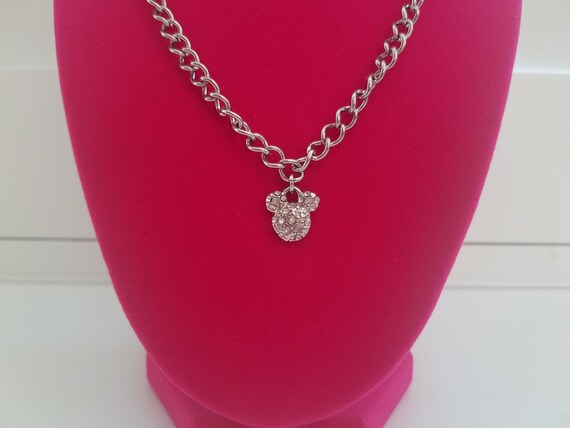 Disney / Mickey / Minnie Mouse Rhinestone Charm Neckl… - Gem