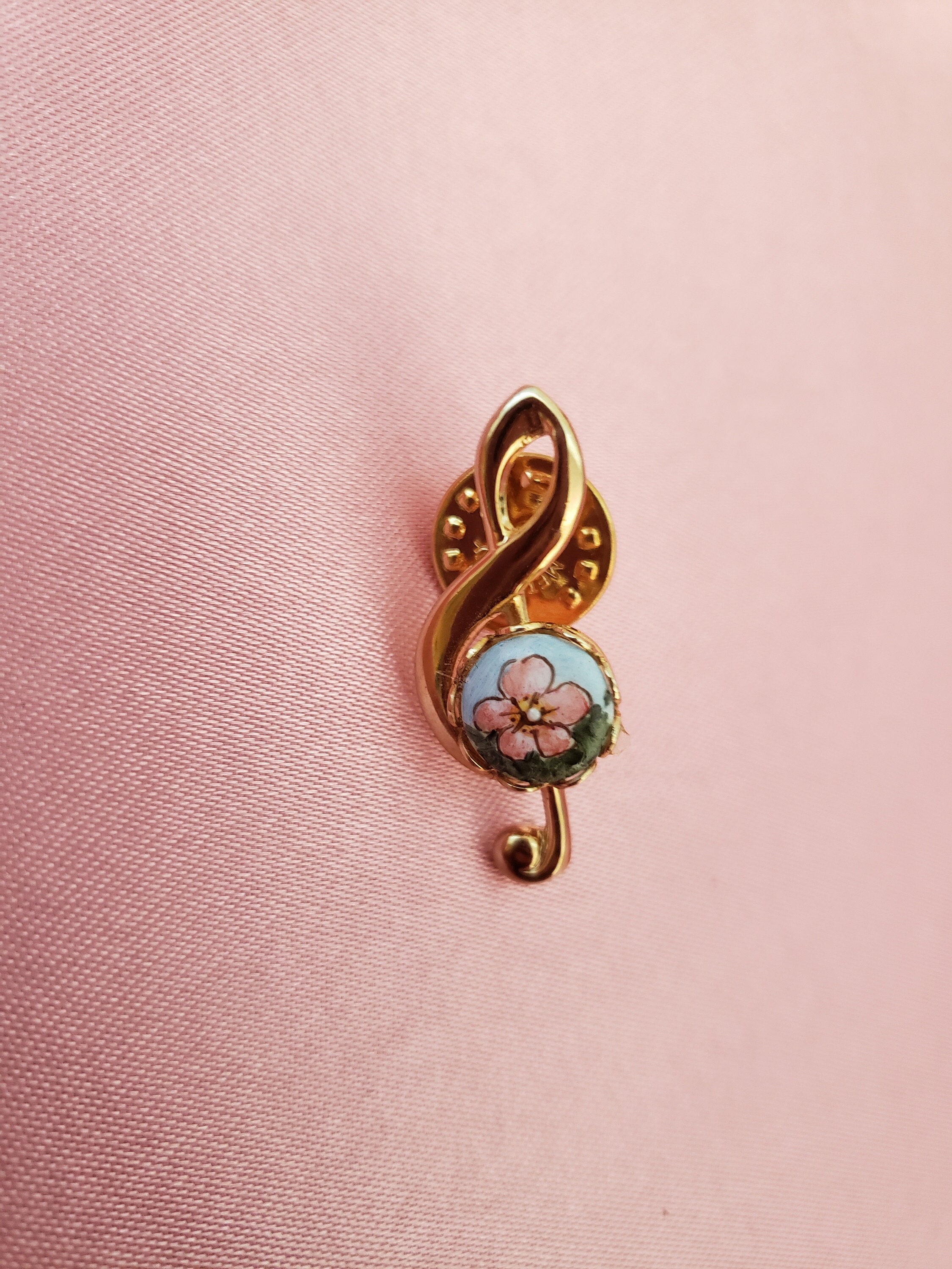 Hand Painted Gold Tone Treble Clef Bass Blef Music Note - Etsy