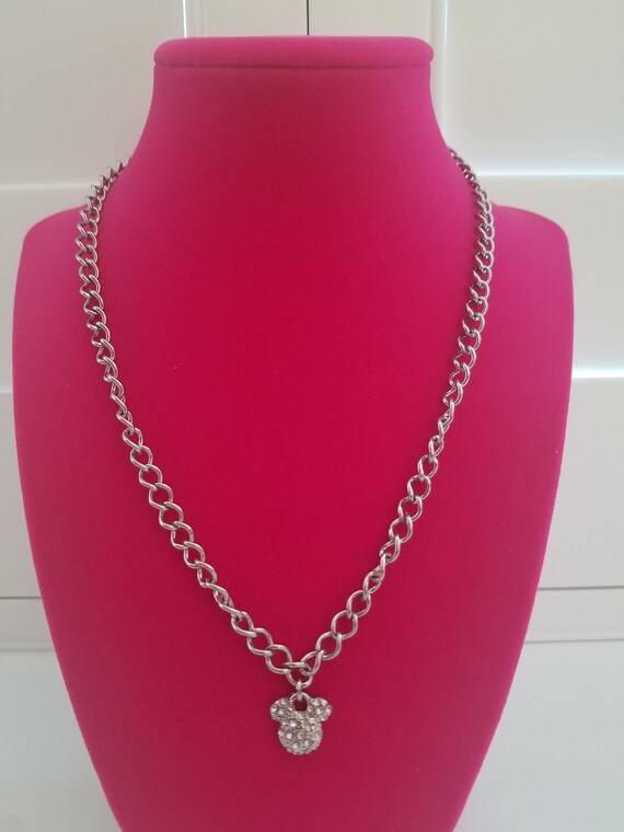 Disney / Mickey / Minnie Mouse Rhinestone Charm Neckl… - Gem