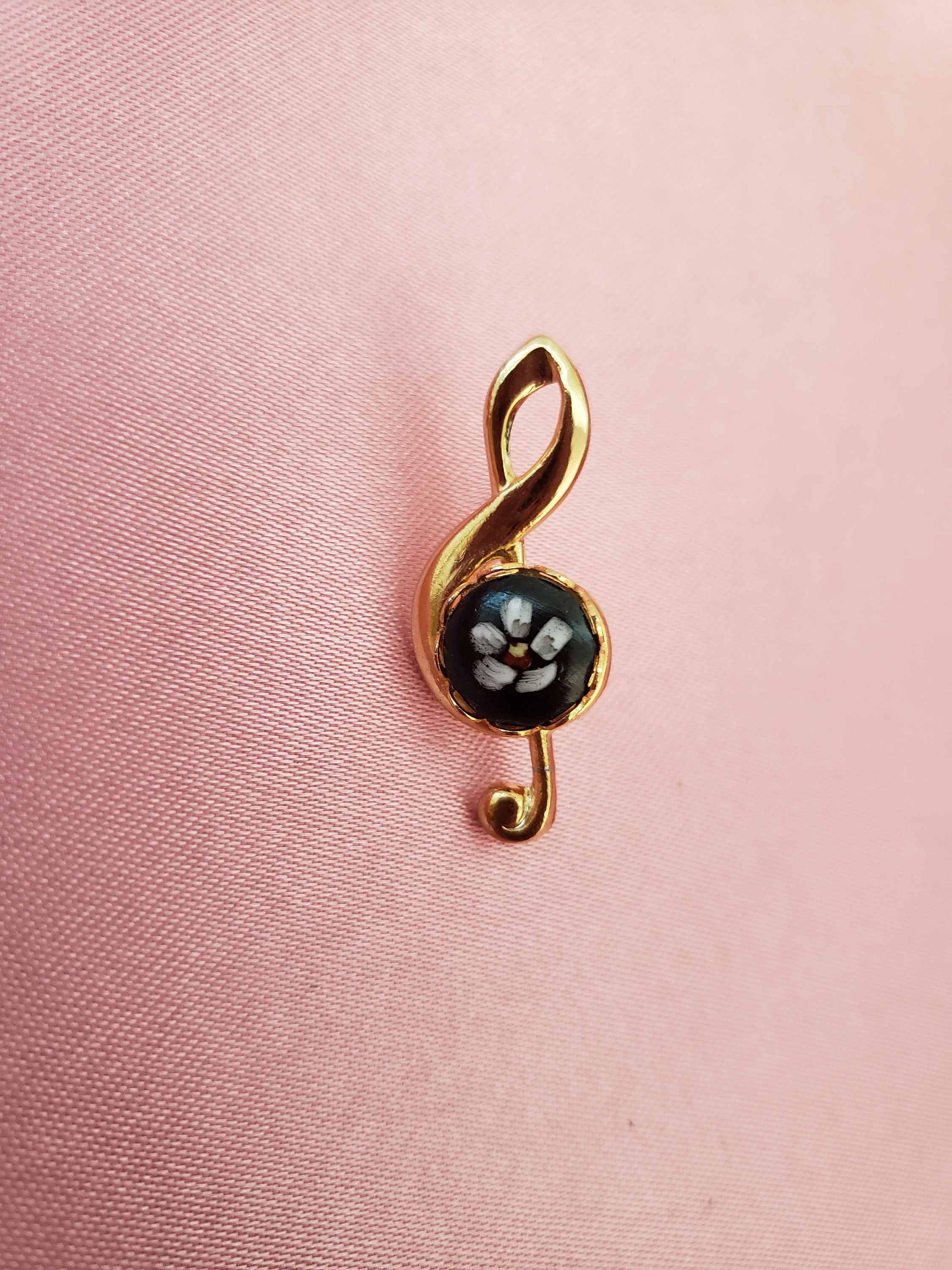 Hand Painted Gold Tone Treble Clef Bass Blef Music Note - Etsy