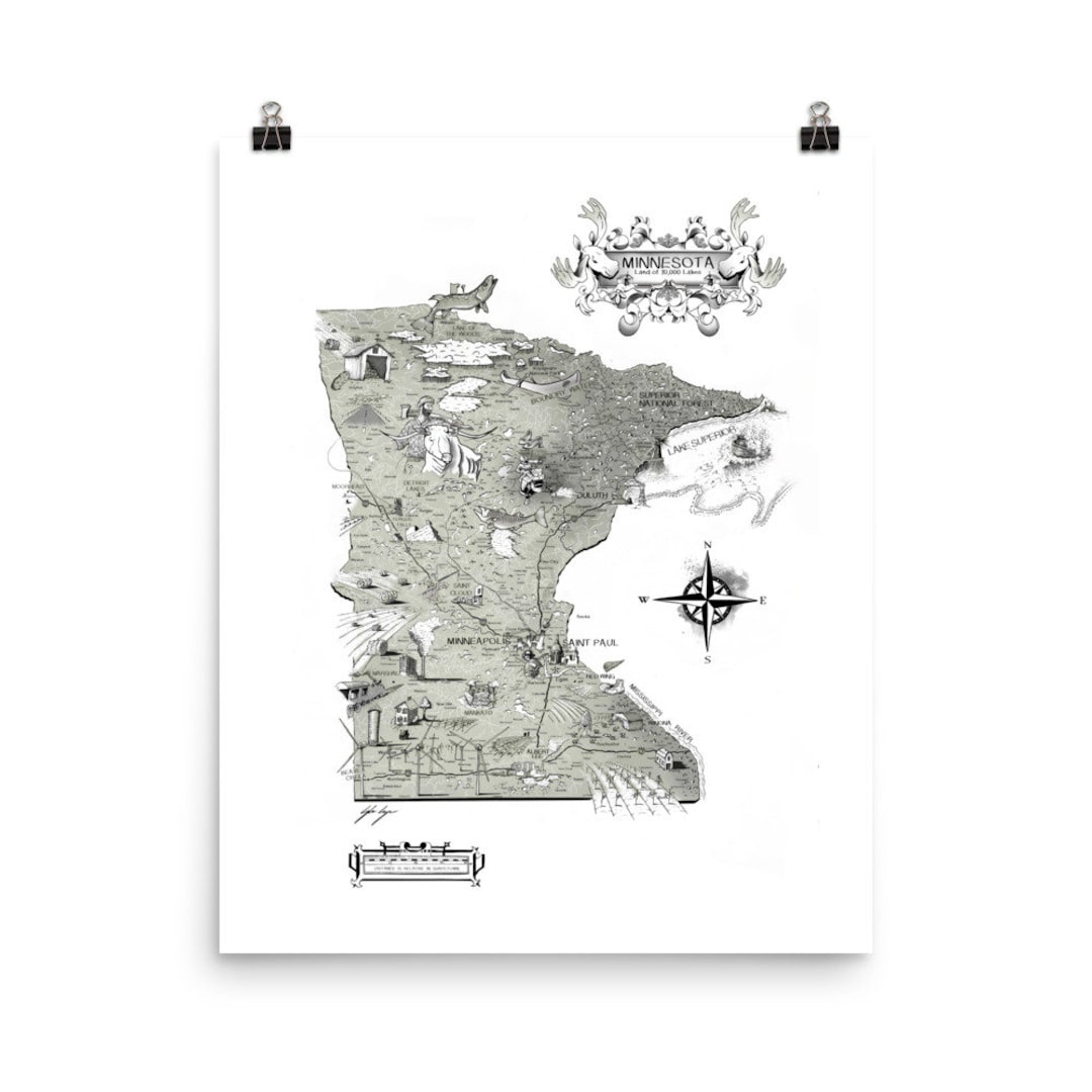 Minnesota: Land of 10,000 Lakes - Etsy