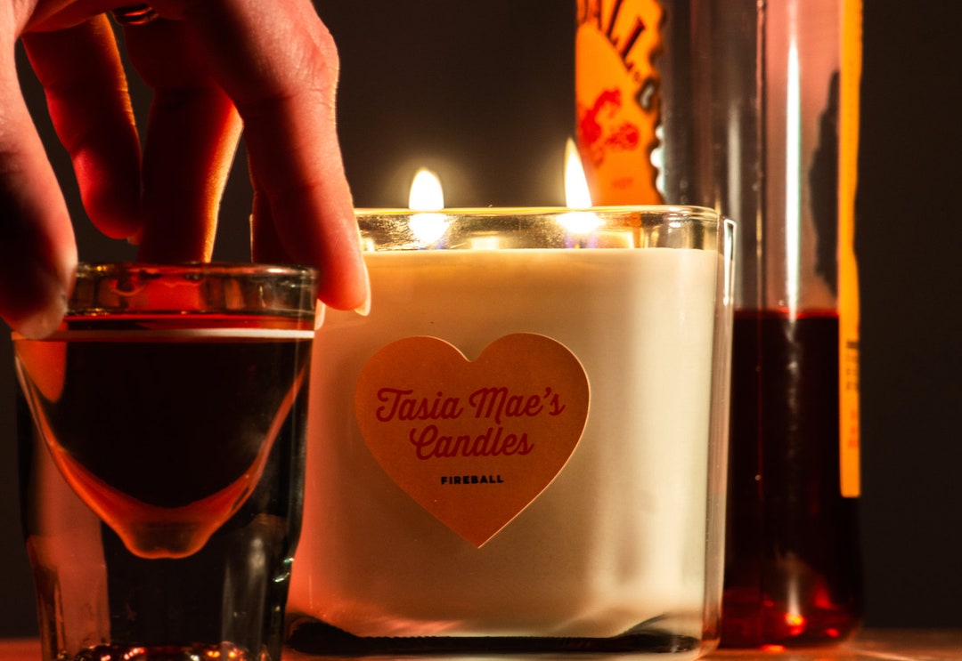 Fireball Hot Cinnamon Scented 12 Oz Wood Wick Soy Candle - Etsy