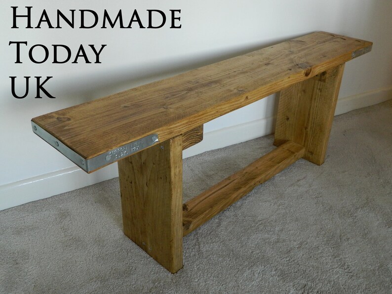 Handmade Rustic Industrial Bench Made From Recycled Reclaimed Scaffold ...