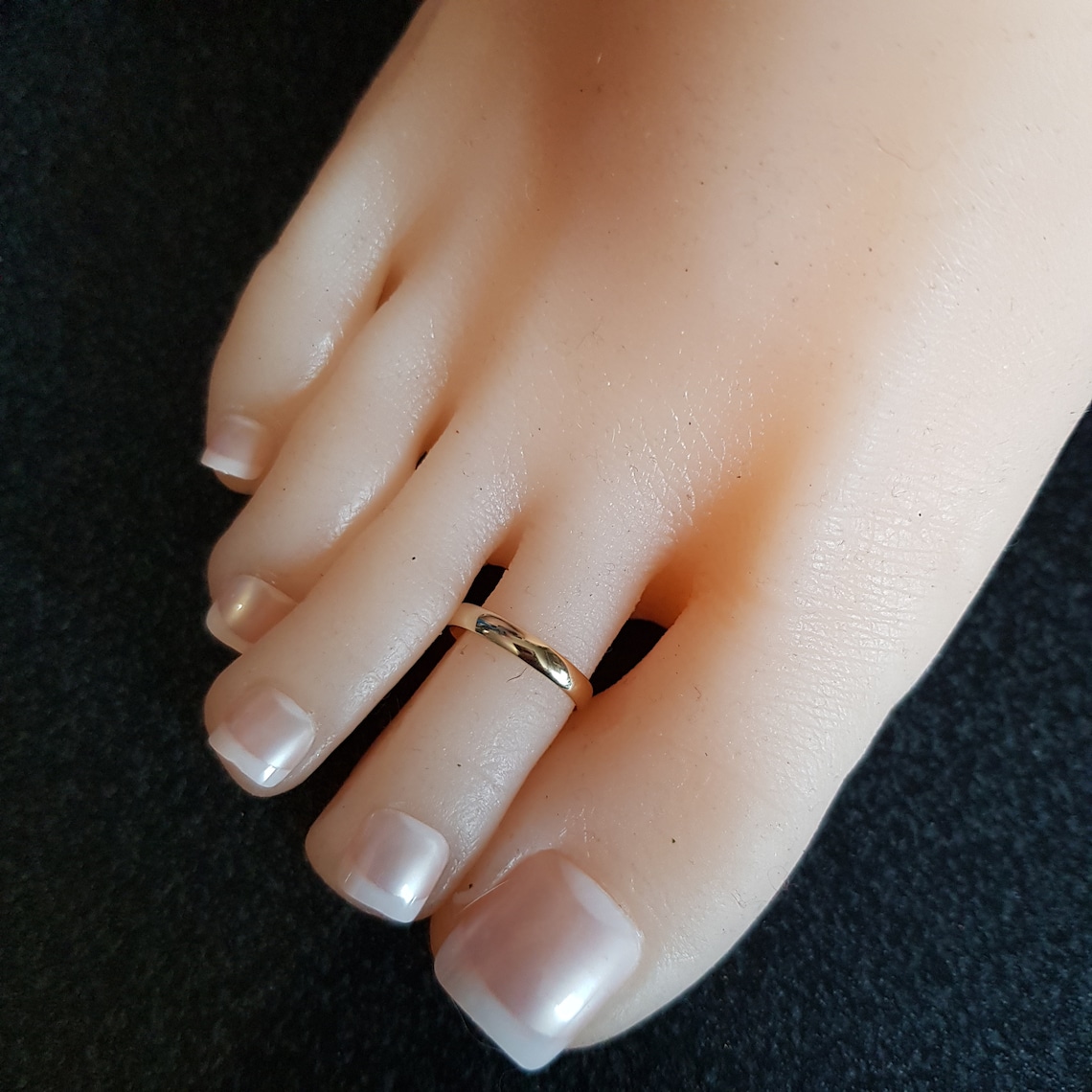 Toe Ring Hallmarked Solid 9ct Yellow Gold Plain D-shape Band | Etsy UK