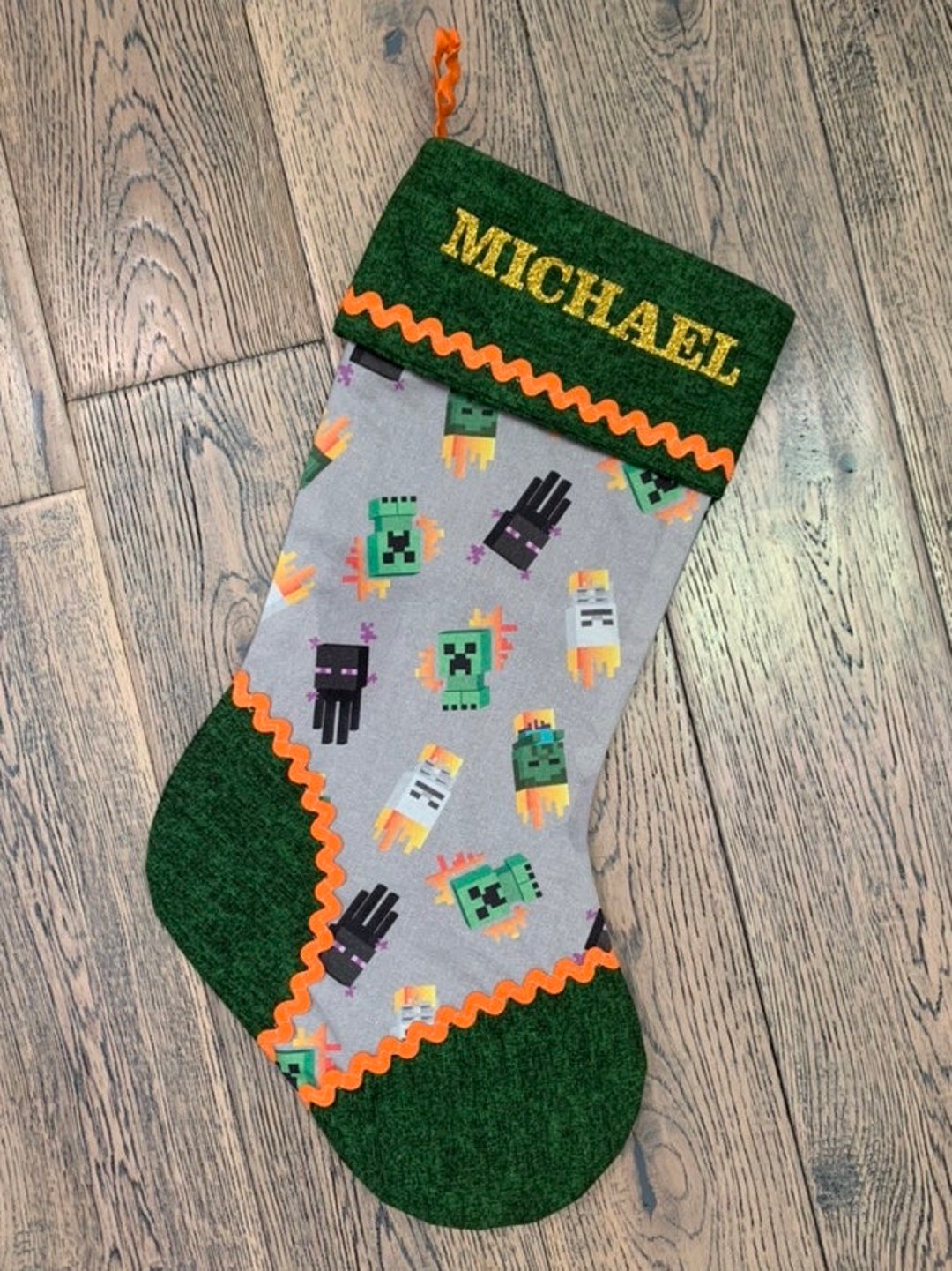 Minecraft Theme Stocking - Etsy