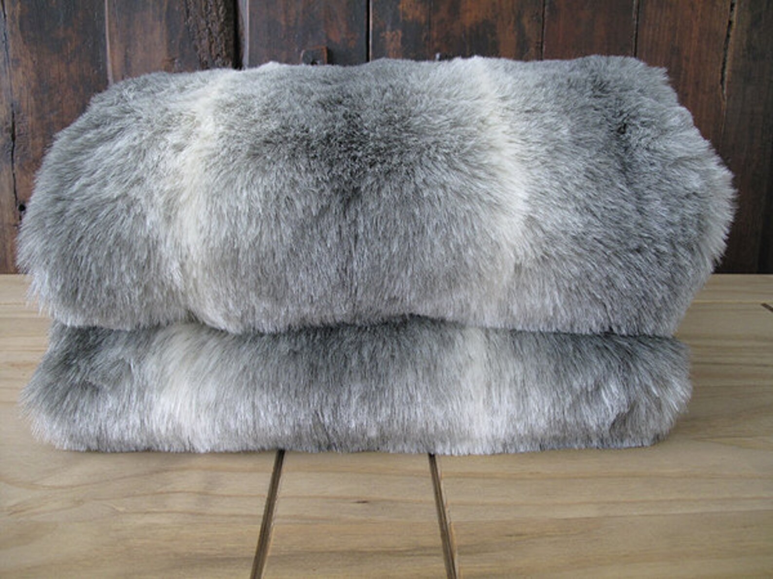 Lemur Grey Faux Fur Throw Striped fur bed throw Gray sofa | Etsy