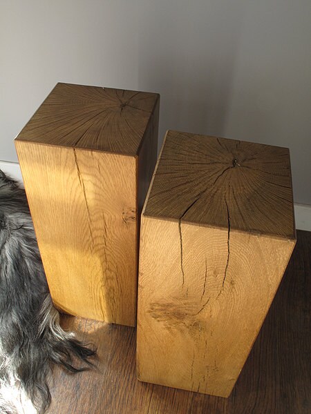 Heavy Solid Oak Block Beam Lamp or Side End Tables. Single or | Etsy UK