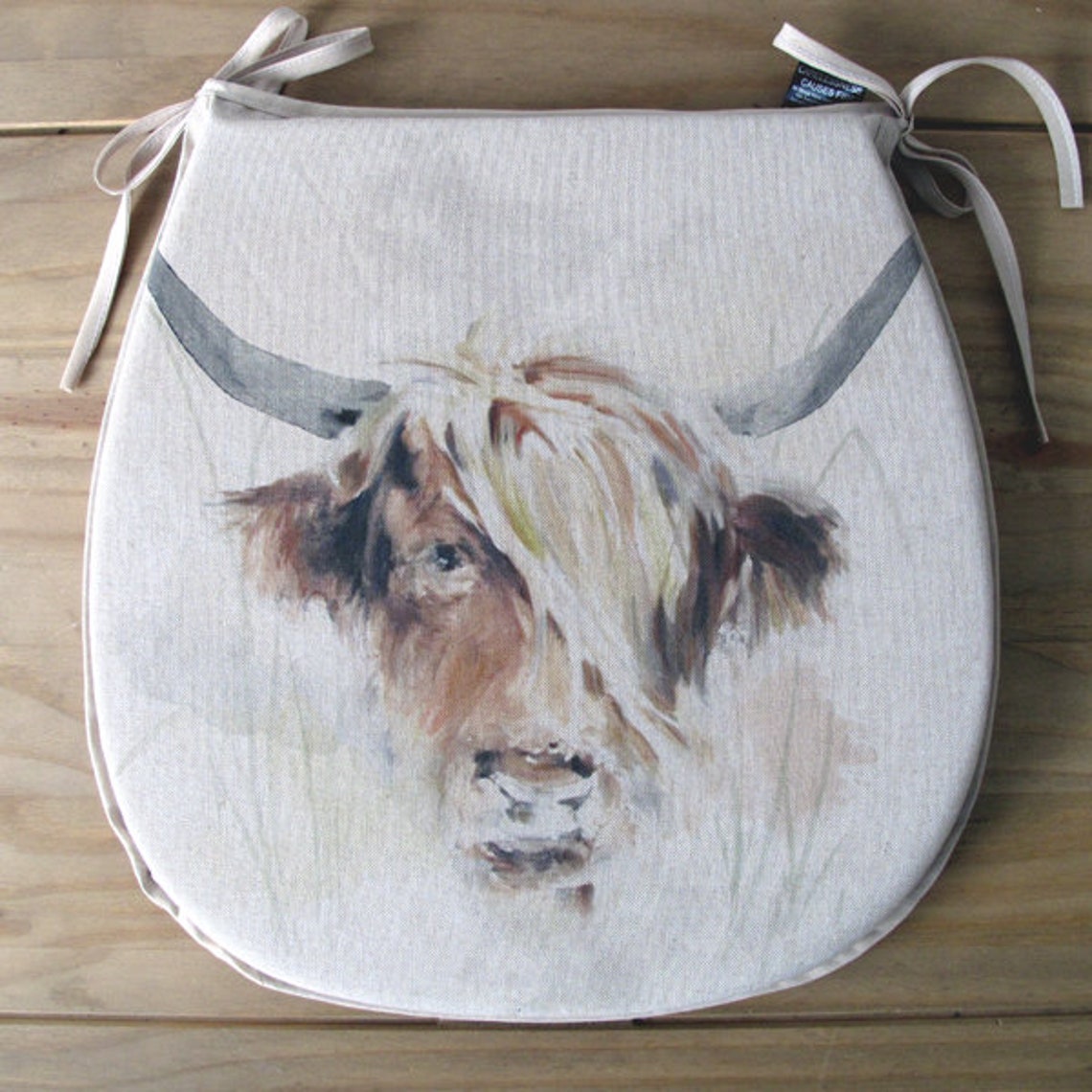 Set of 4 6 or 8 Highland Cow Reversible Classic D Seat Pads - Etsy UK