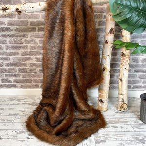Raynard Faux Fur Throw, Fake Fur Blanket for Bed or Sofa, Double Sided ...