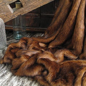 Raynard Faux Fur Throw fake fur blanket for Bed or Sofa with | Etsy