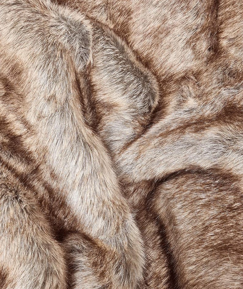Groundhog Faux Fur Fabric | Two Tone Craft Fur | Pale Teddy Bear Fur ...