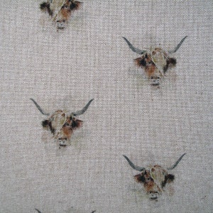 Set of 4, 6 or 8 Highland Cow Reversible Classic D Seat Pads, Large Cow ...