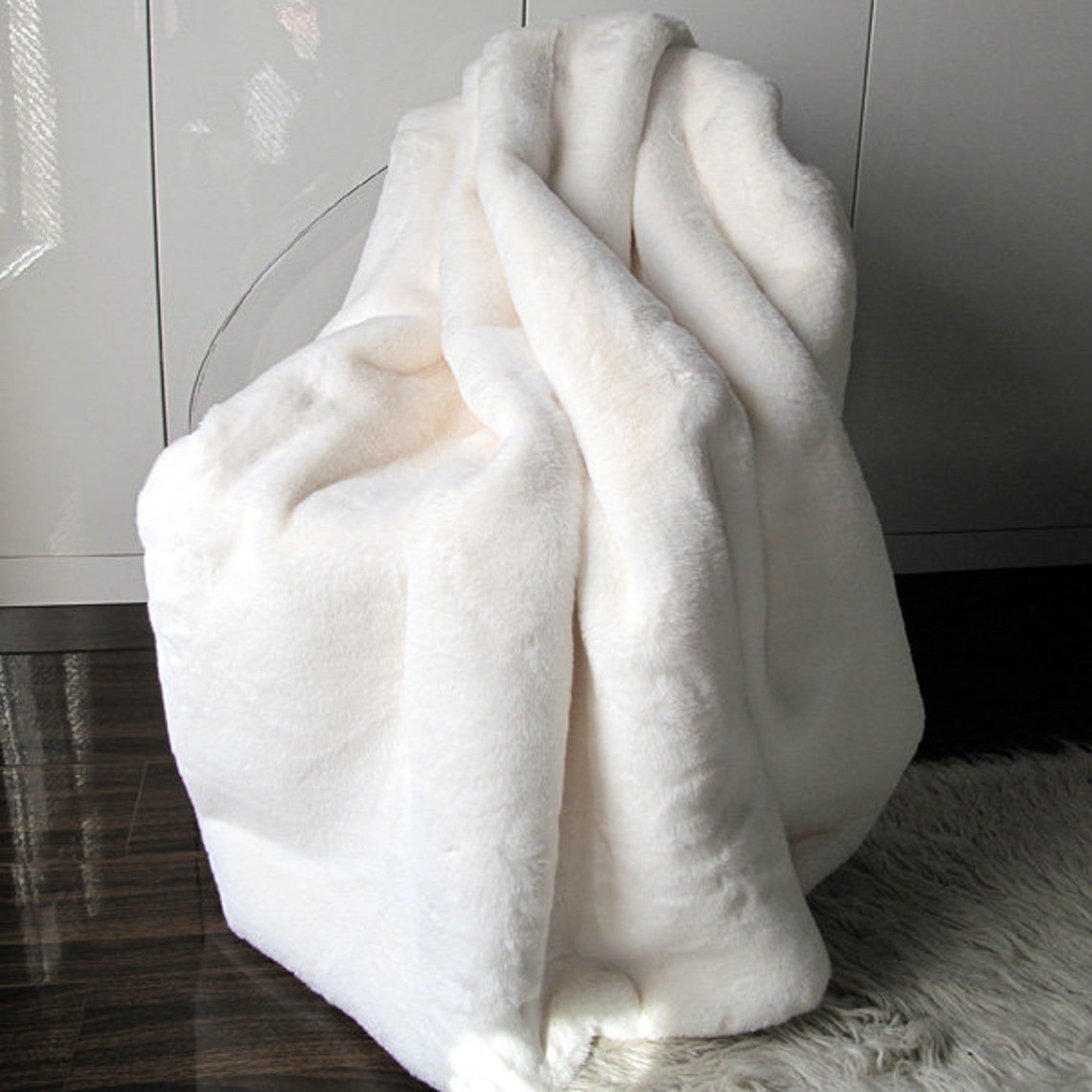 Luxury Richmond Parchment Faux Fur Blanket Throw Off-white - Etsy