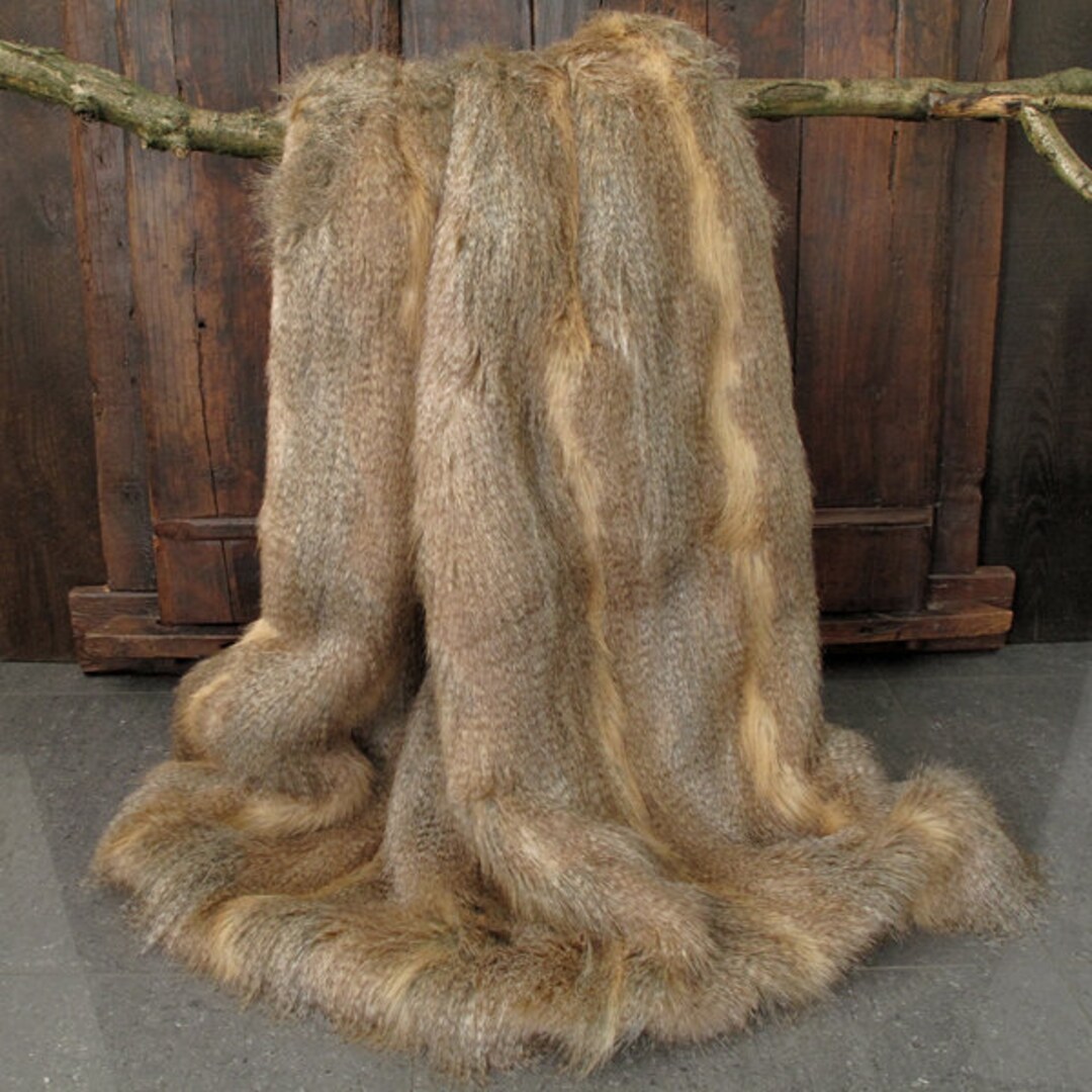 CLEARANCE!! Golden Pheasant Faux Fur Throw, Quality Fur Blanket, Fur ...