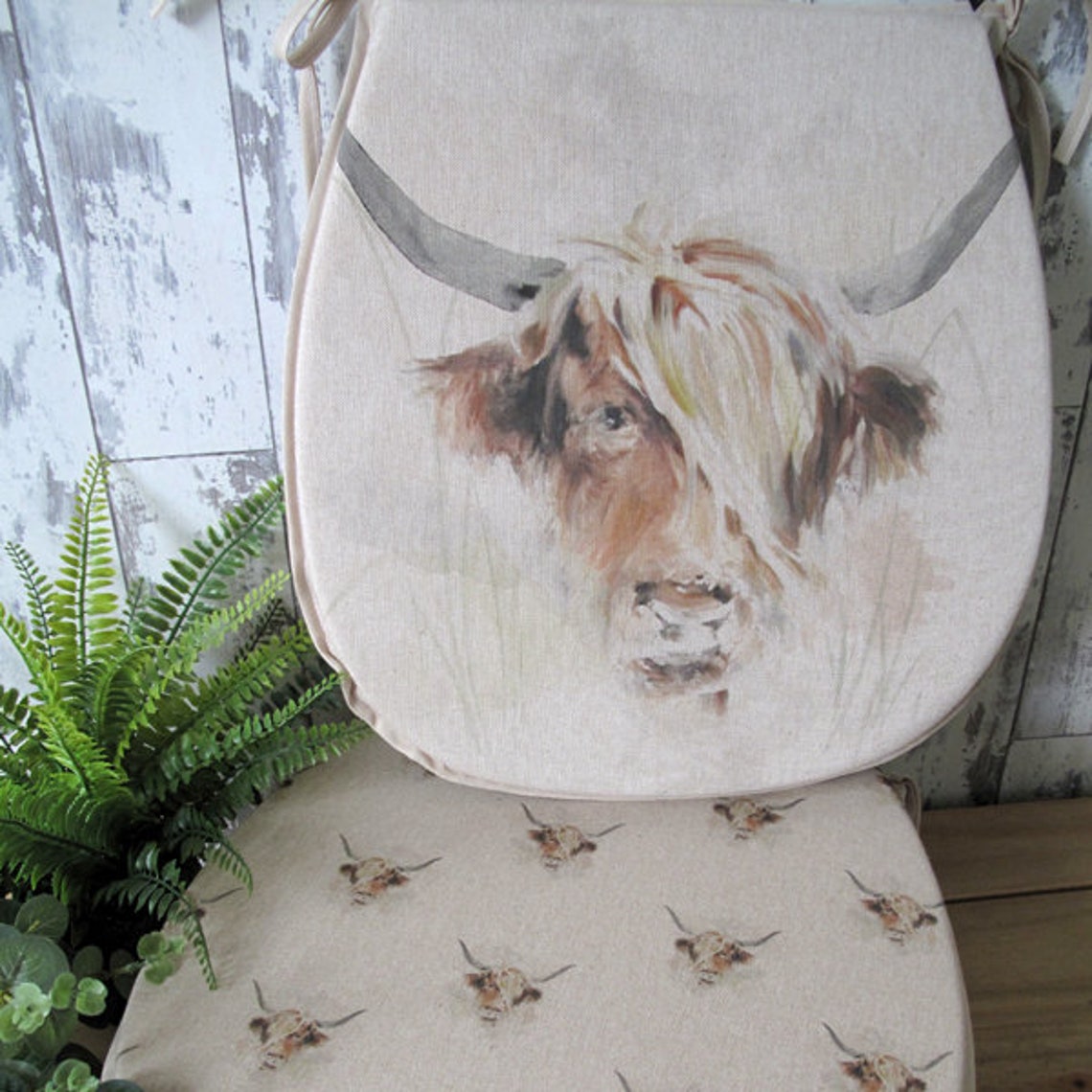 Set of 4 6 or 8 Highland Cow Reversible Classic D Seat Pads - Etsy UK
