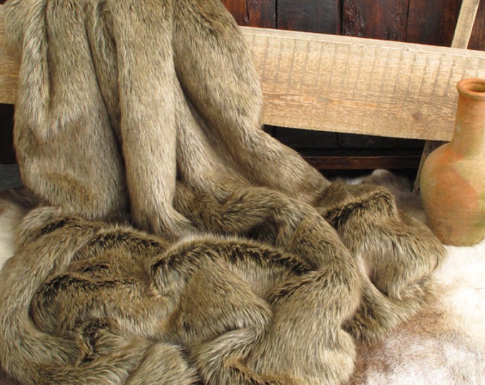 Mink Faux Fur Throw With Brown Faux-suede Lining in a Wide Choice of ...