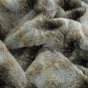 Grey Wolf Faux Fur Throw Grey Fur Bed Throw Gray Sofa Throw Large ...