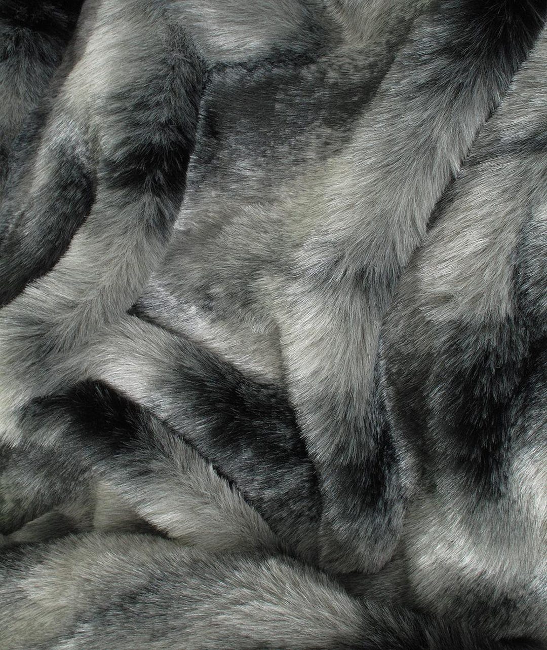 Black Wolf Striped Faux Fur Fabric | Costume & Craft Fur - Etsy