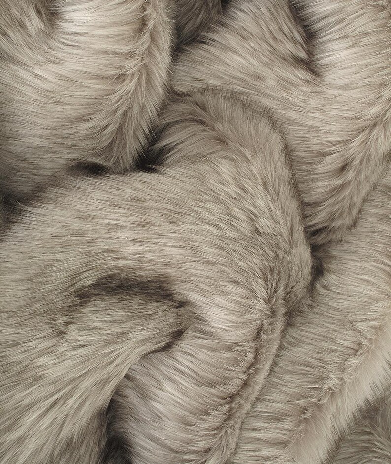 Tundra Wolf Faux Fur Blanket | Beige & Brown Sofa Throw - Etsy