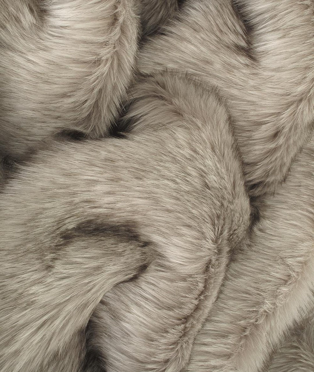 Tundra Wolf Faux Fur Fabric | Two Tone Craft Fur | Pale Teddy Bear Fur ...