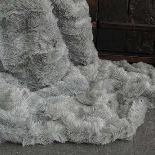 Ash Light Grey Faux Fur Throw for Bed or Sofa With Grey - Etsy