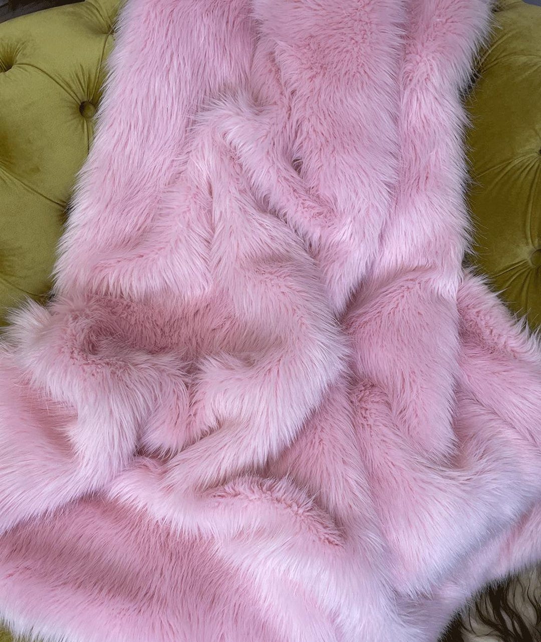 Bubble-gum Faux Fur Fabric | Pink Craft Fur | Pink Teddy Bear Fur ...