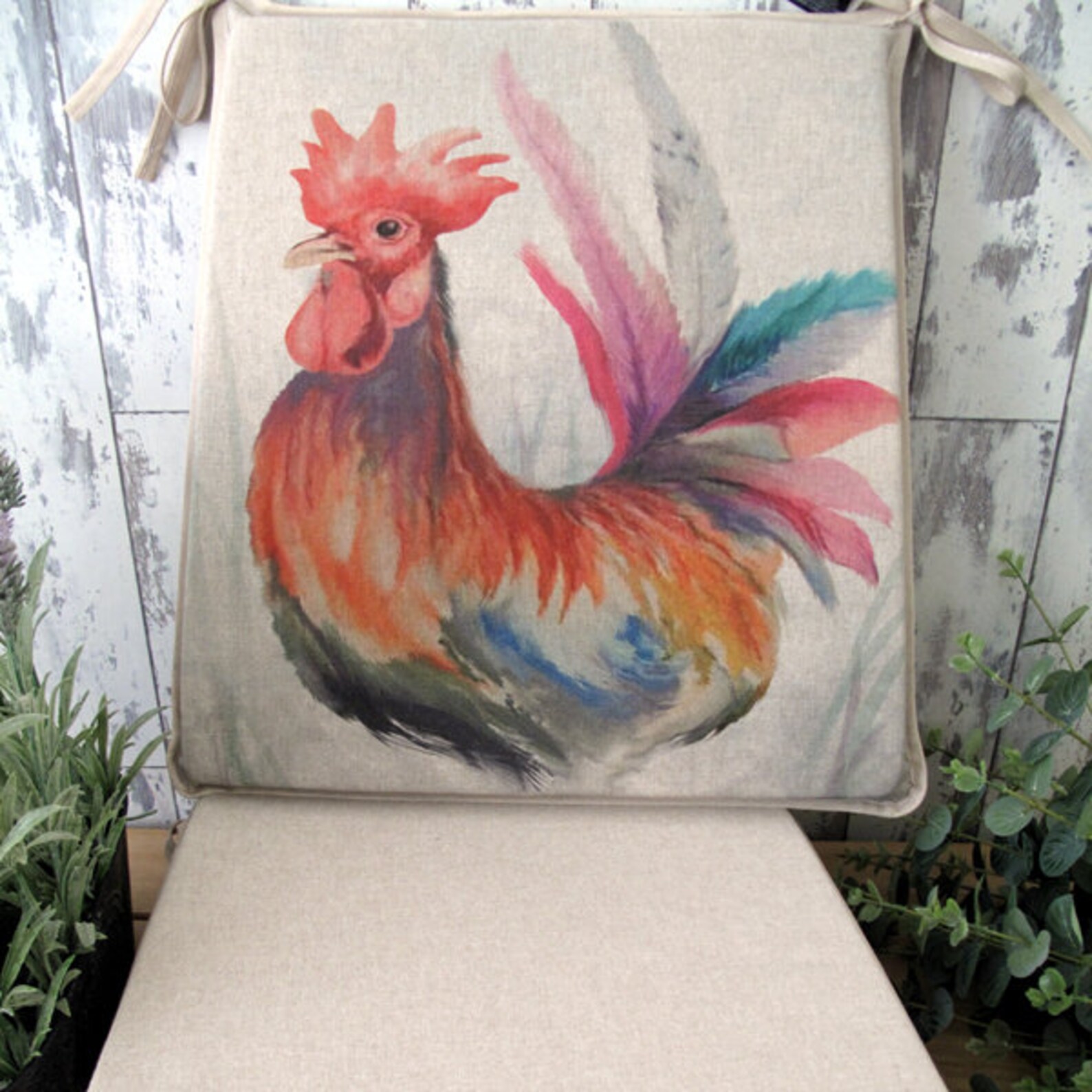 Set of 4 6 or 8 Rooster Reversible Tapered Seat Pads Chair - Etsy