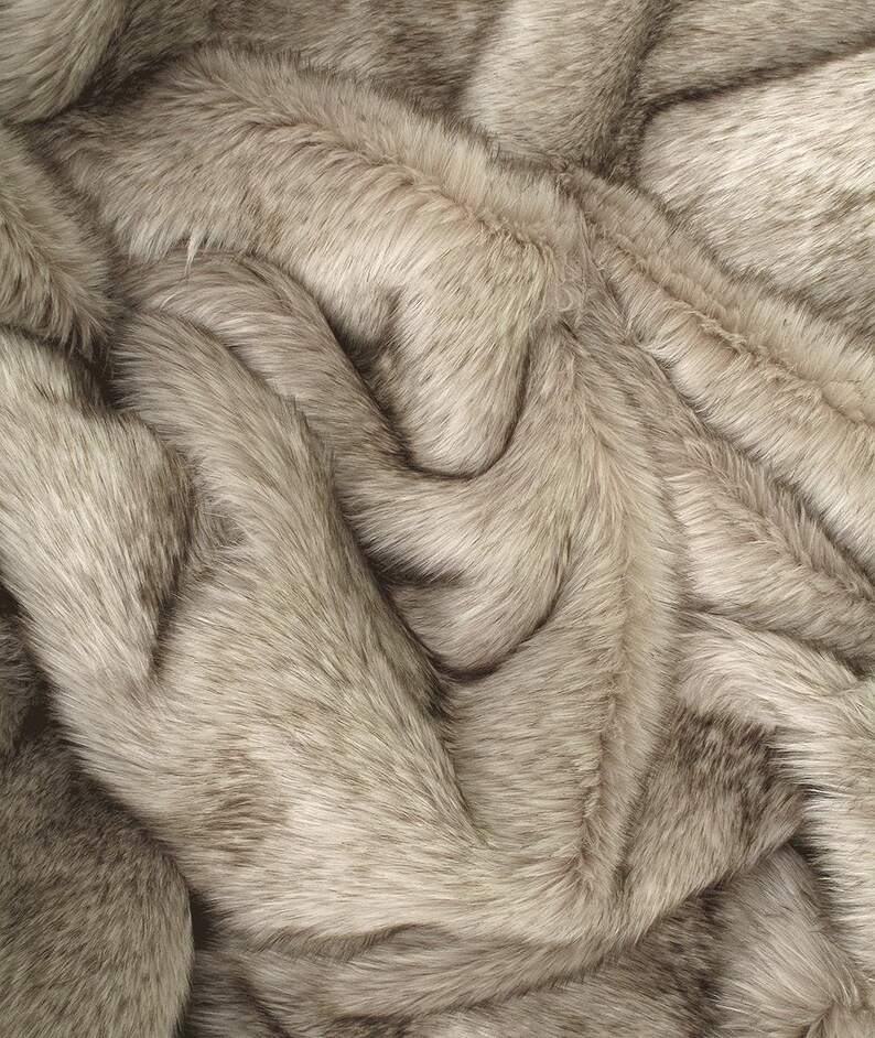 Tundra Wolf Faux Fur Fabric | Sandy Beige Two Tone, Cosplay Costume - Etsy
