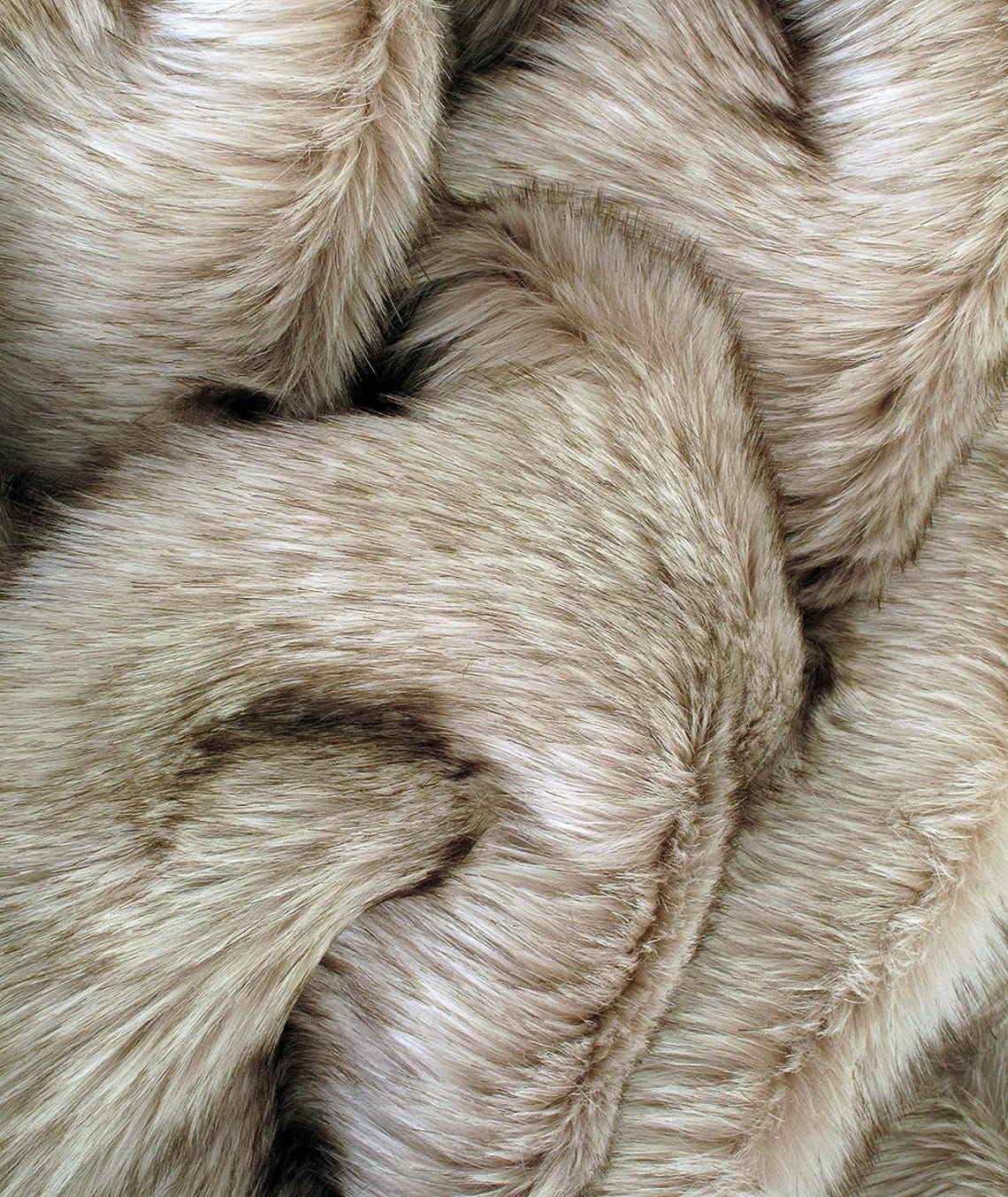Tundra Wolf Faux Fur Fabric | Sandy Beige Two Tone, Cosplay Costume - Etsy