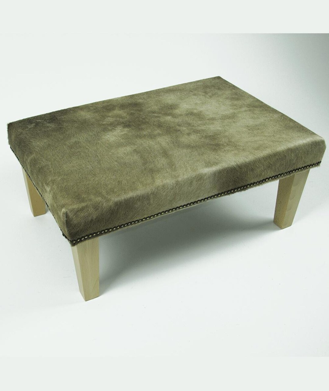 Large Sized, Modern Beige/gold Mottled Cowhide Footstool 320 Real Hair ...