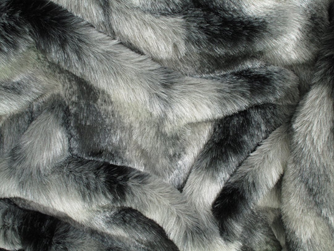 Black Wolf Faux Fur Throw for Bed or Sofa, Many Sizes. Wolf Fake Fur ...