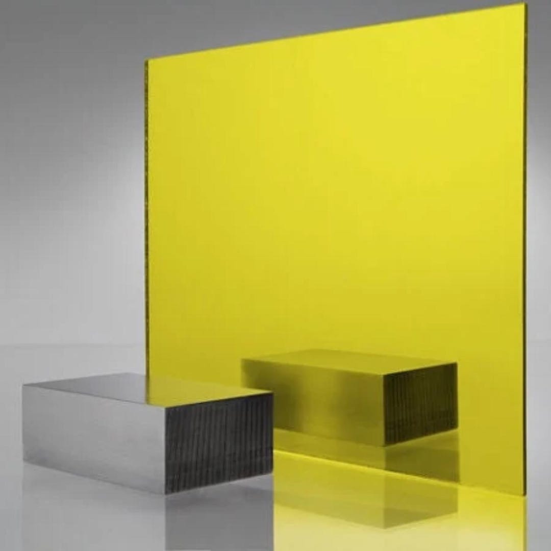 Yellow MIRROR ACRYLIC Plexiglass Sheet (#2208) - 1/8" (3mm) Thick - 24 ...