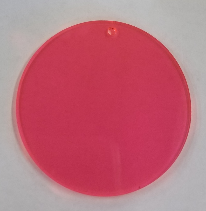 15 Pcs - Fluorescent Red 1/8" Acrylic Discs With Hole - Neon Round ...