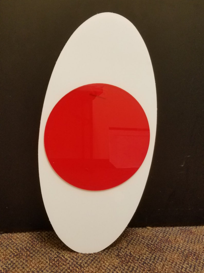 TRANSLUCENT RED Oval Shape Acrylic Plexiglass 1/8" X 11" X 22" Plastic ...