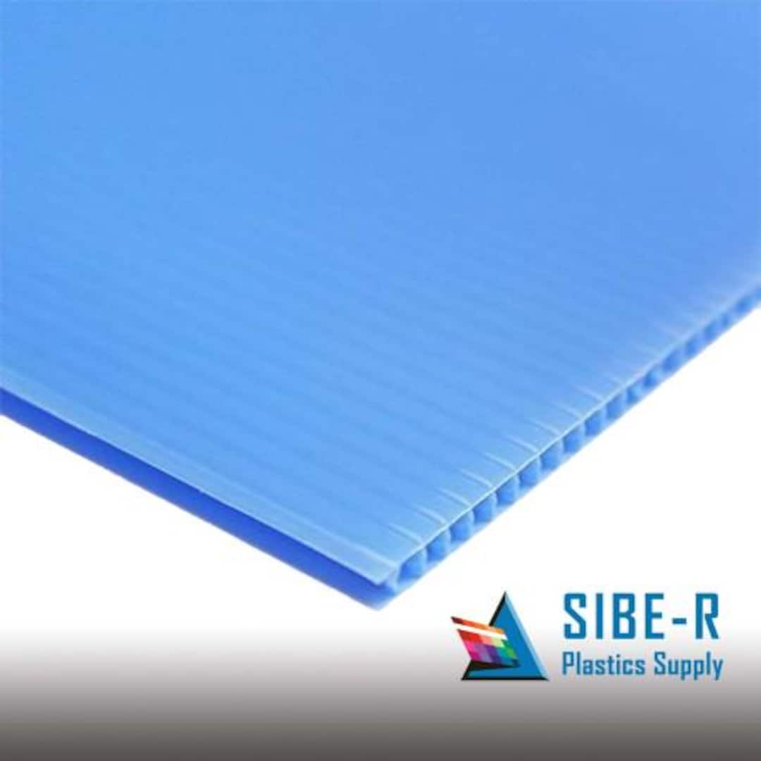 10-pack Corrugated Coroplast Plastic Sheet - 4mm Thick - Light Blue ...