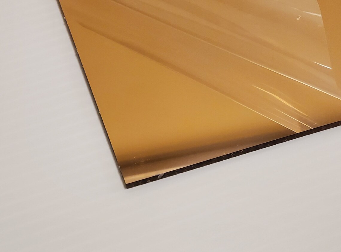 Gold MIRROR ACRYLIC Plexiglass Sheet - 1/8" (3mm) Thick - Pick Your ...