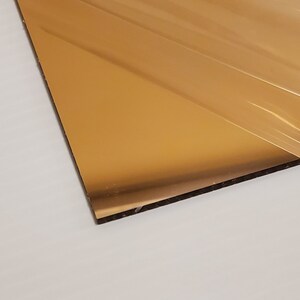 Gold MIRROR ACRYLIC Plexiglass Sheet - 1/8" (3mm) Thick - Pick Your ...