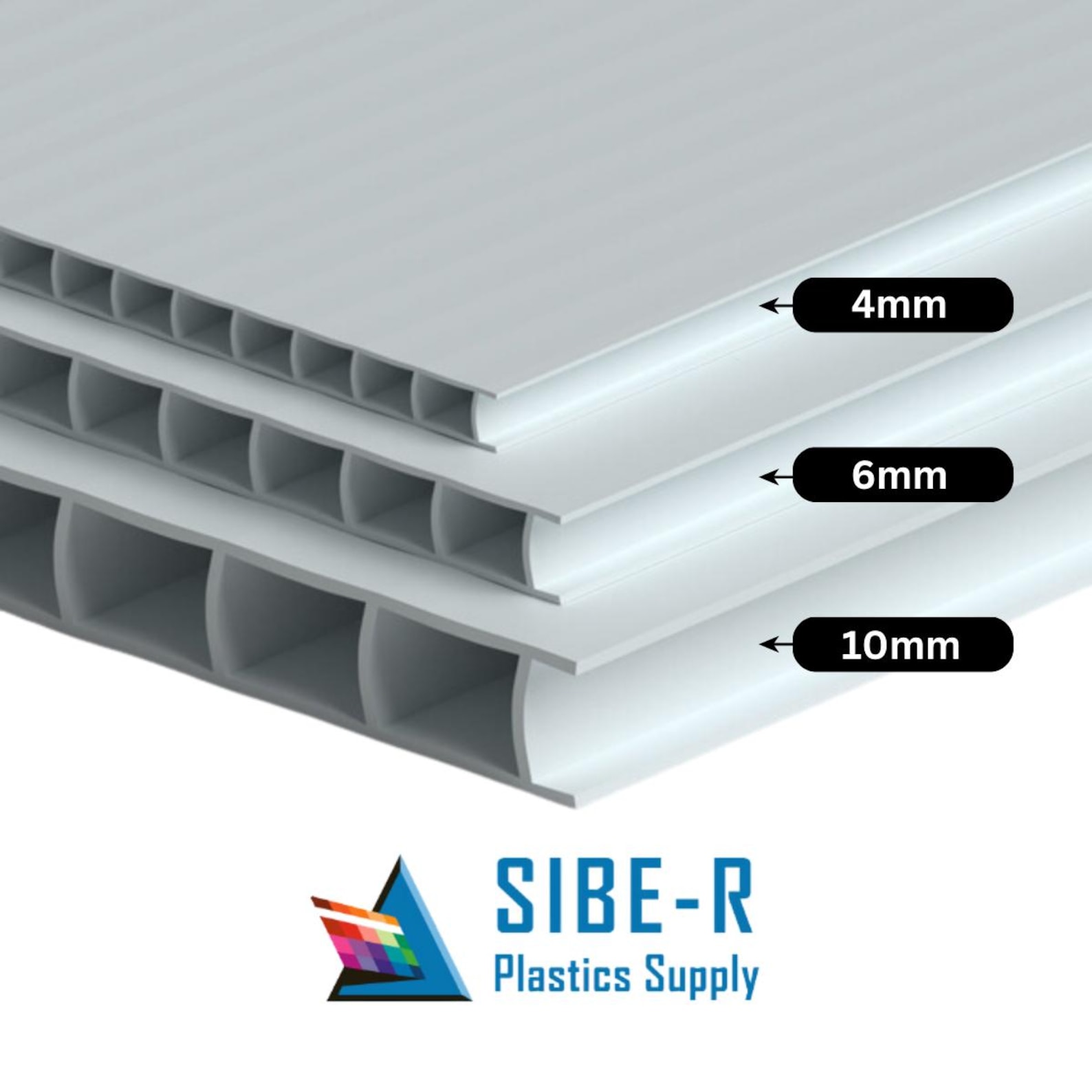 Corrugated Coroplast Plastic Sheet - 6mm Thick - White or Black ...