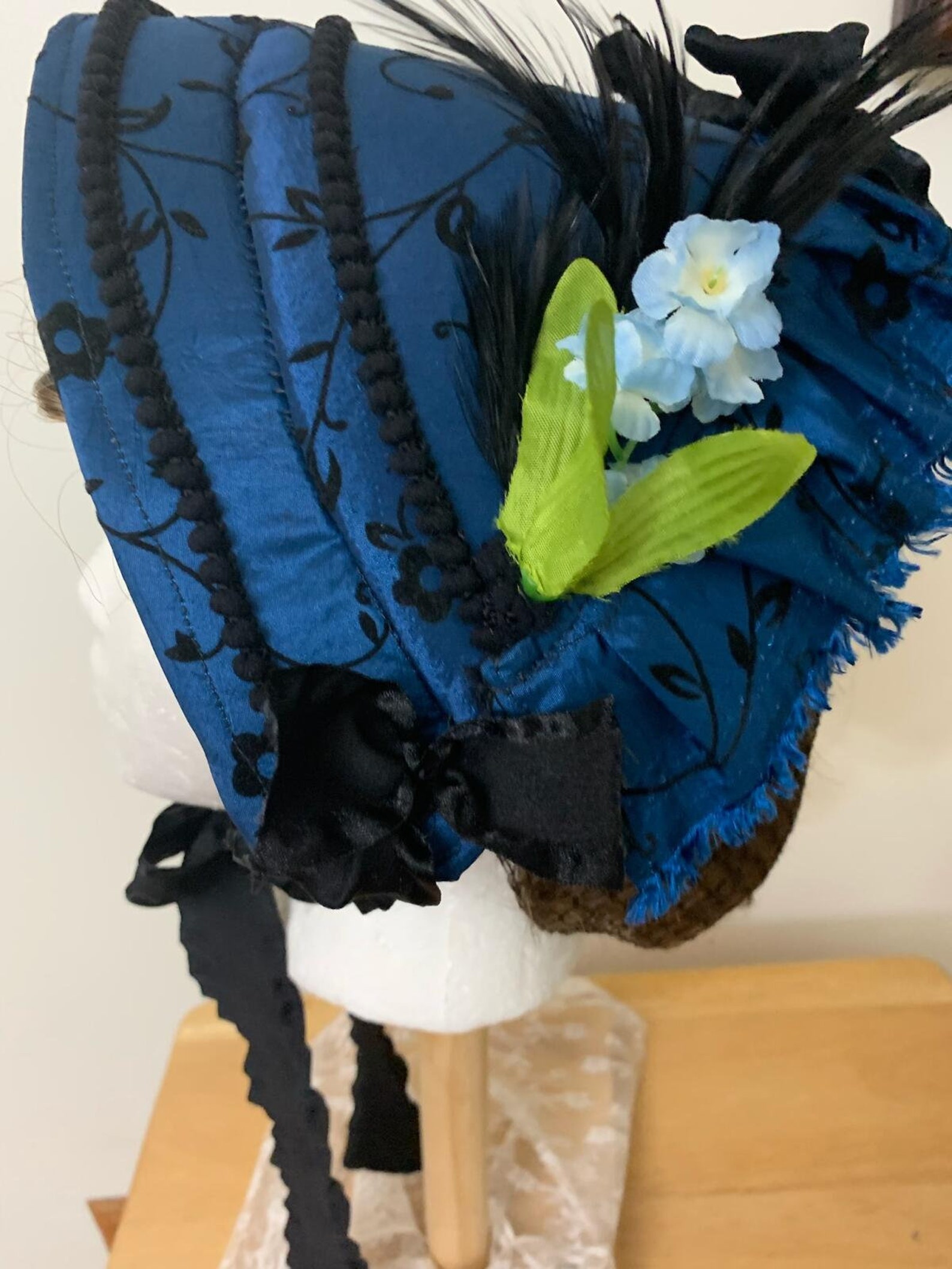 Victorian Blue Fanchon Bonnet - Etsy